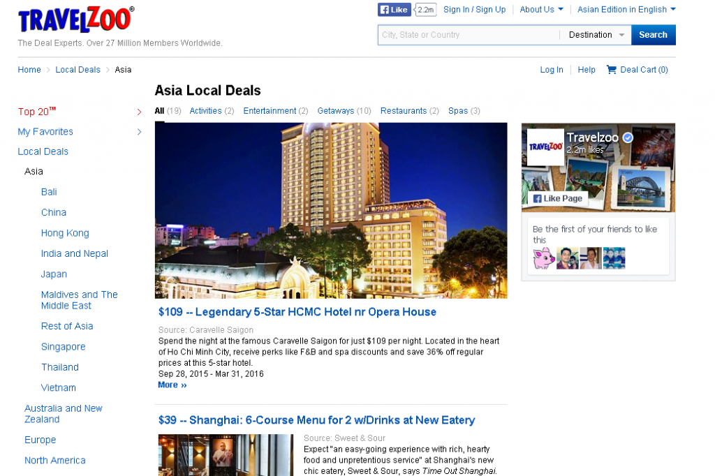 Travelzoo's Year 2015 At A Glance